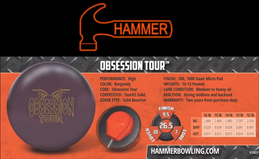 Hammer Obsession Tour Bowling Ball Video Review By RadiGal ...