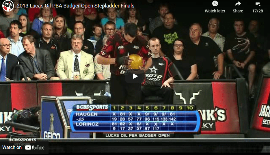 2013 Lucas Oil PBA Badger Open Stepladder Finals With Pilon, Haugen Jr ...