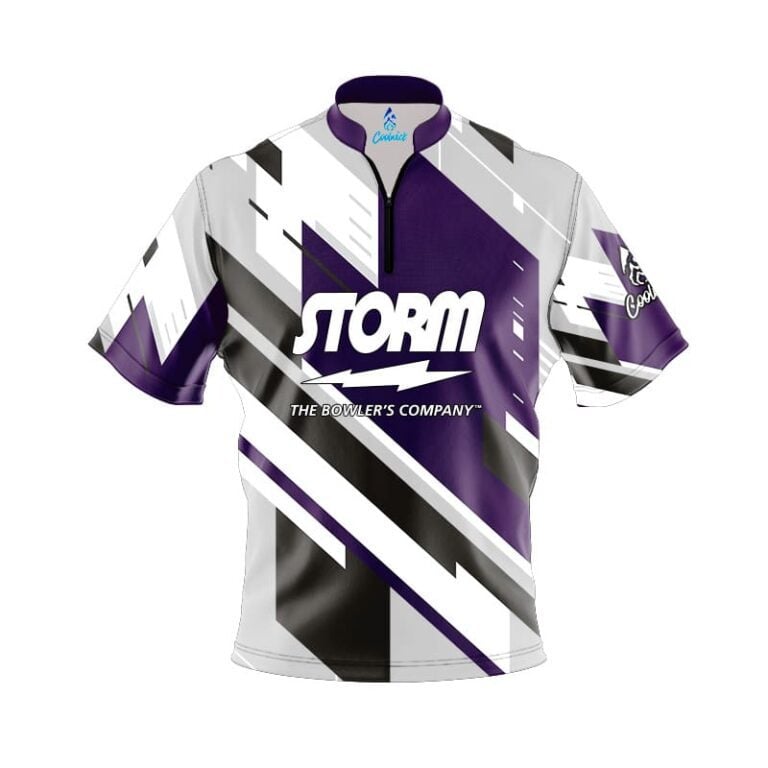 Storm Mid Lane Quick Ship CoolWick Sash Zip Bowling Jersey + FREE ...