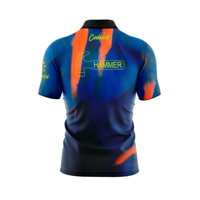 Hammer Raw Blue Black Orange Fast Track CoolWick Bowling Jersey + FREE ...