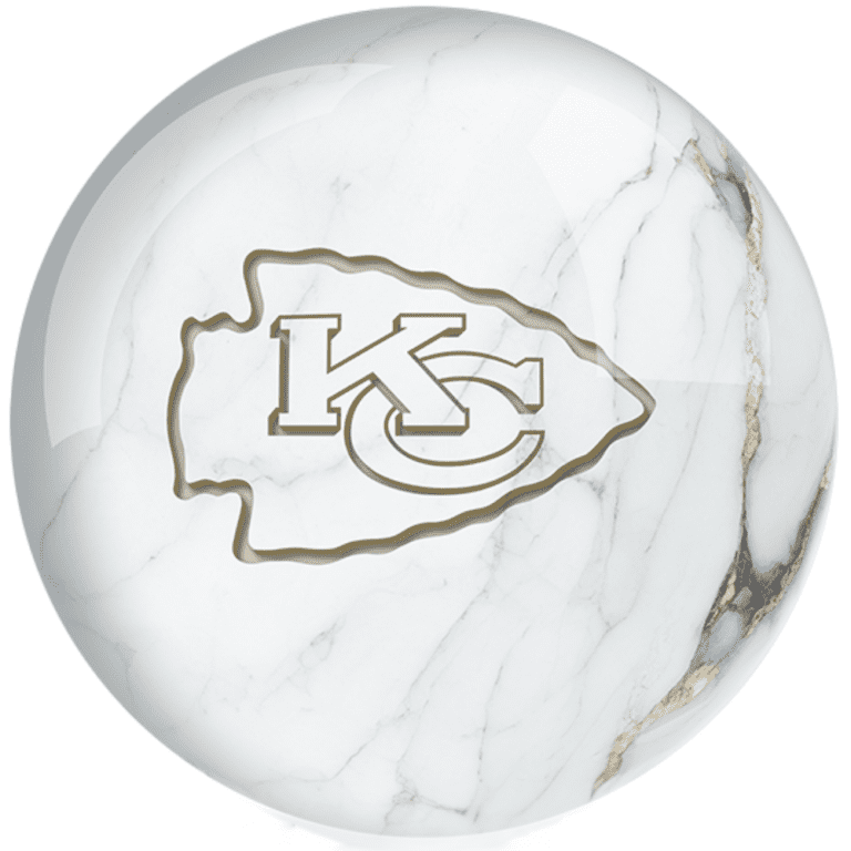 OTB NFL Kansas City Chiefs White Marble Bowling Ball + FREE SHIPPING at ...