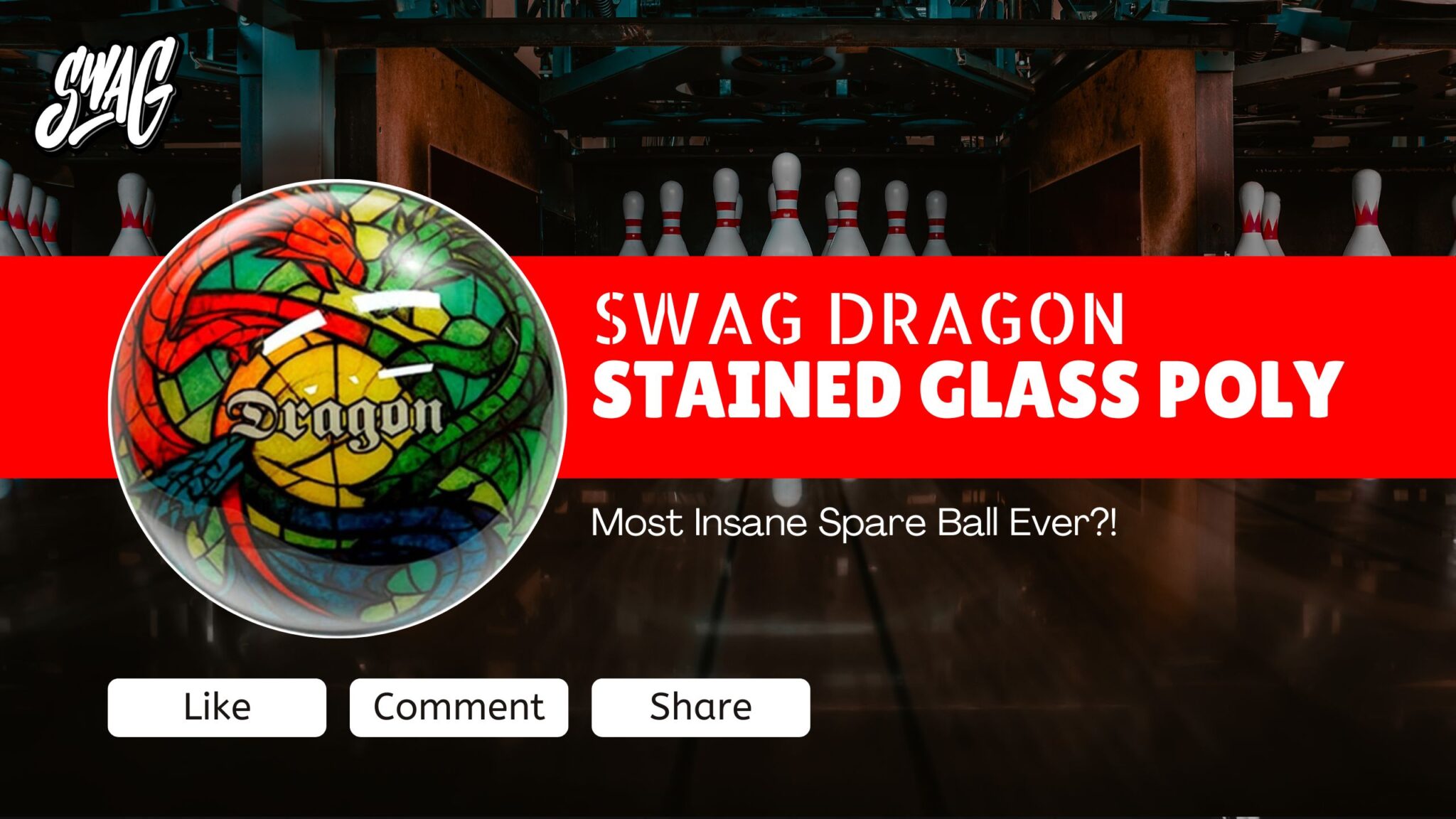 SWAG Dragon Stained Glass Clear Bowling Ball + FREE SHIPPING at ...